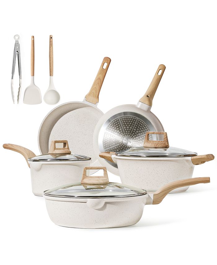 CAROTE Nonstick Pots and Pans Set,Induction Cookware Set, 11pcs, Cream ...
