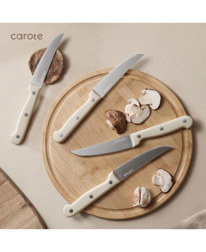 CAROTE 14 Pieces Knife Set with Block, Forged, High Carbon Stainless ...