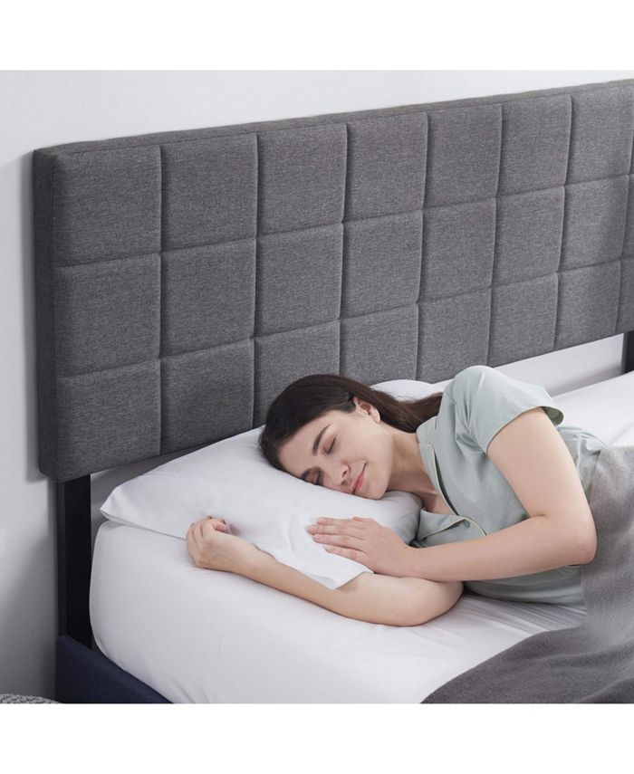 Clara Clark Heavy Duty Adjustable SquareTufted Fabric Headboard - King ...