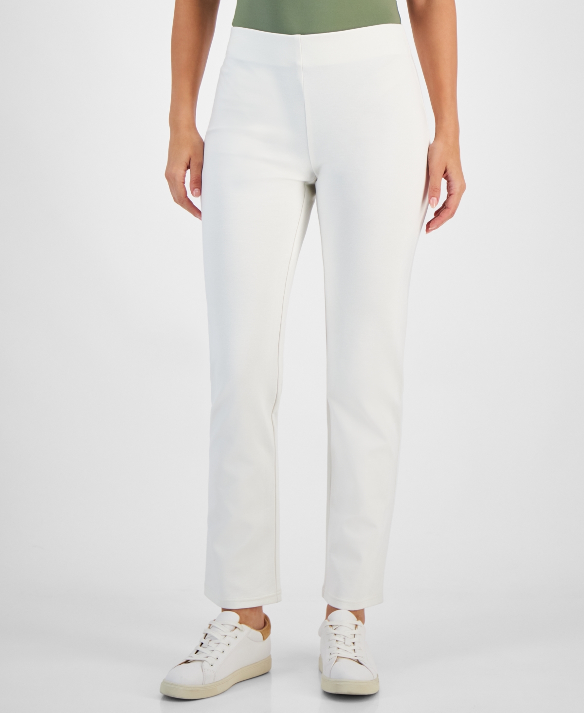 Jm Collection Petite Pull-On Ponte-Knit Pants  Created for Macys - Neo Natural