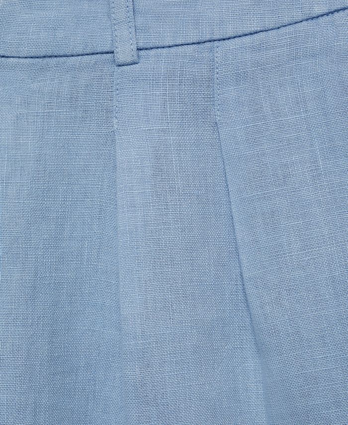 MANGO Women's Linen Straight Shorts - Macy's