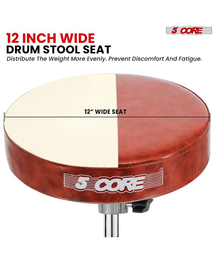 5 Core Drum Throne Padded Guitar Stool Height Adjustable Drummer Seat ...