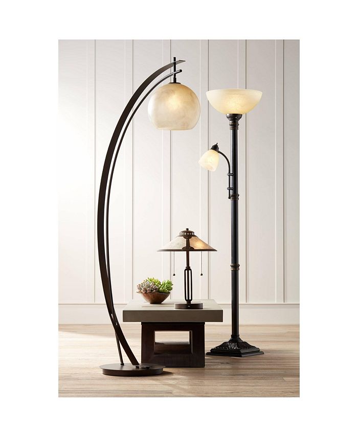 Regency Hill Garver Traditional Torchiere Floor Lamp 2-Light Adjustable Gooseneck Arm 72.5" Tall ...