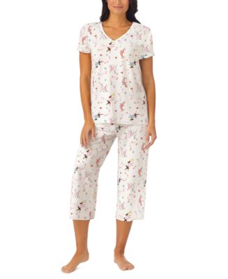 Cuddl Duds Women's 2-Pc. Cropped Short-Sleeve Pajamas Set - Macy's