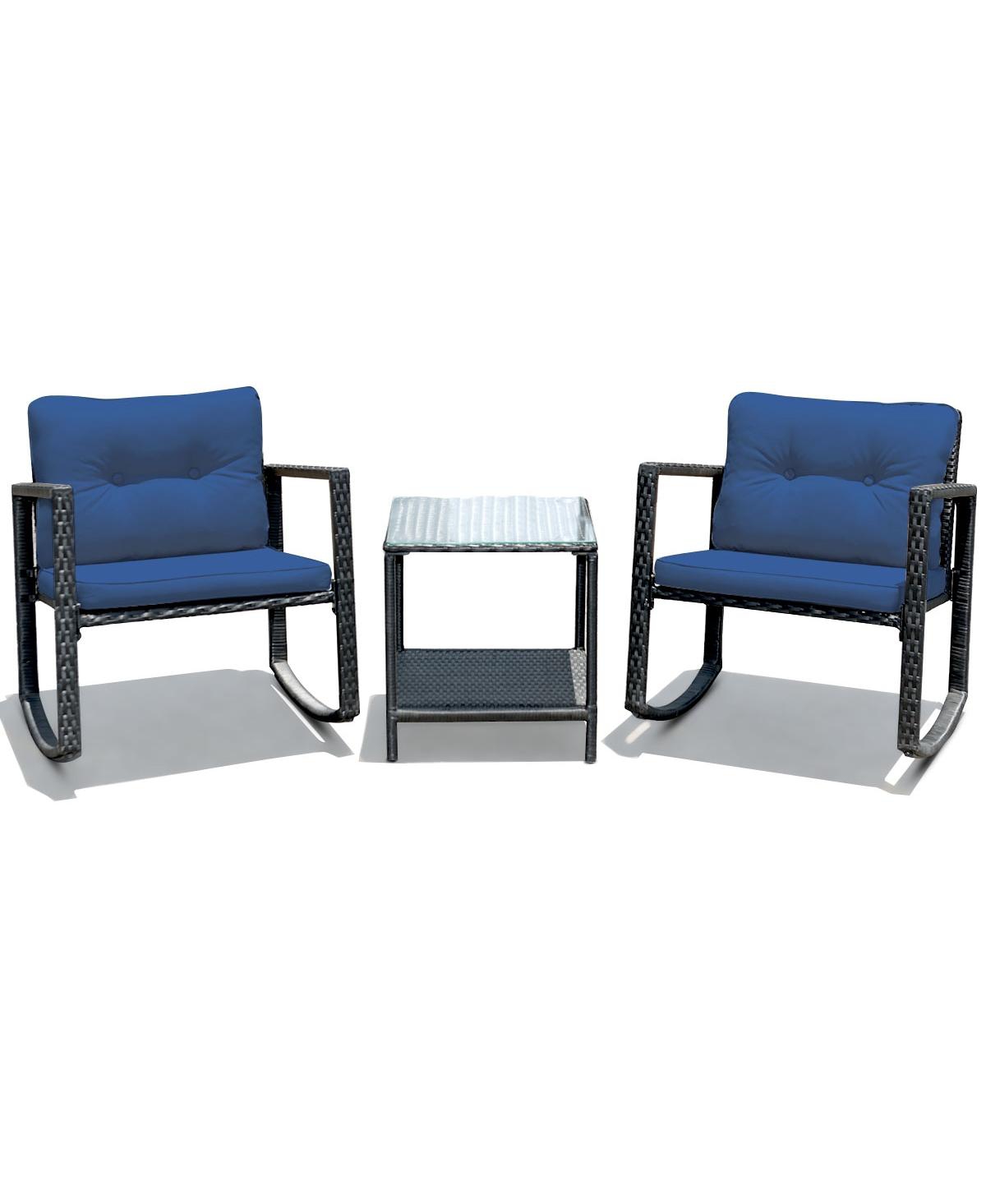 Click here for Sugift 3 Pieces Cushioned Patio Rattan Set with Ro... prices