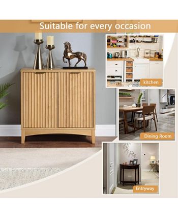 Simplie Fun Stylish Storage Cabinet with Wavy Fluted Design and Ample ...