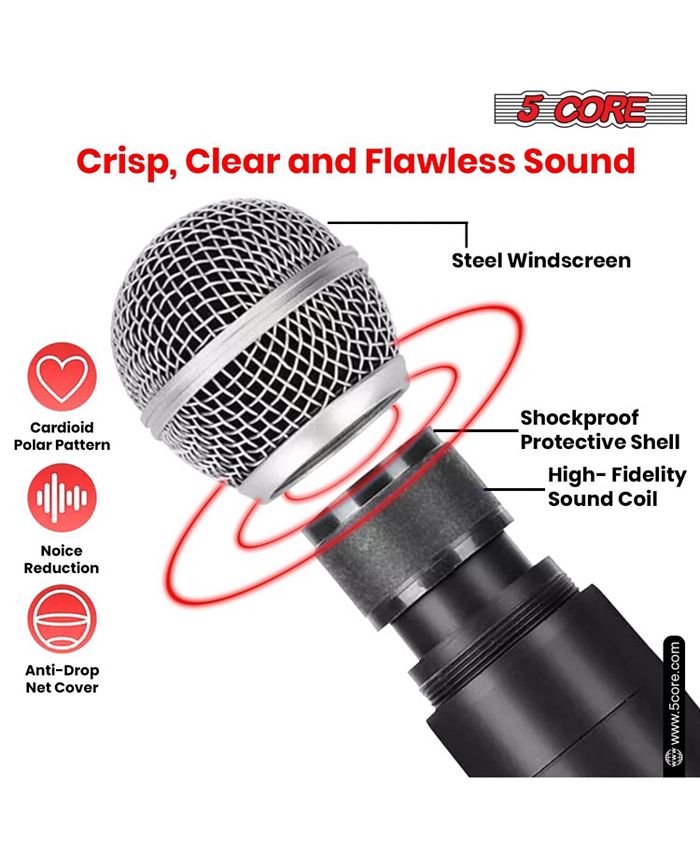 5 Core Wireless Microphone VHF Professional Dynamic Microphone Handheld ...