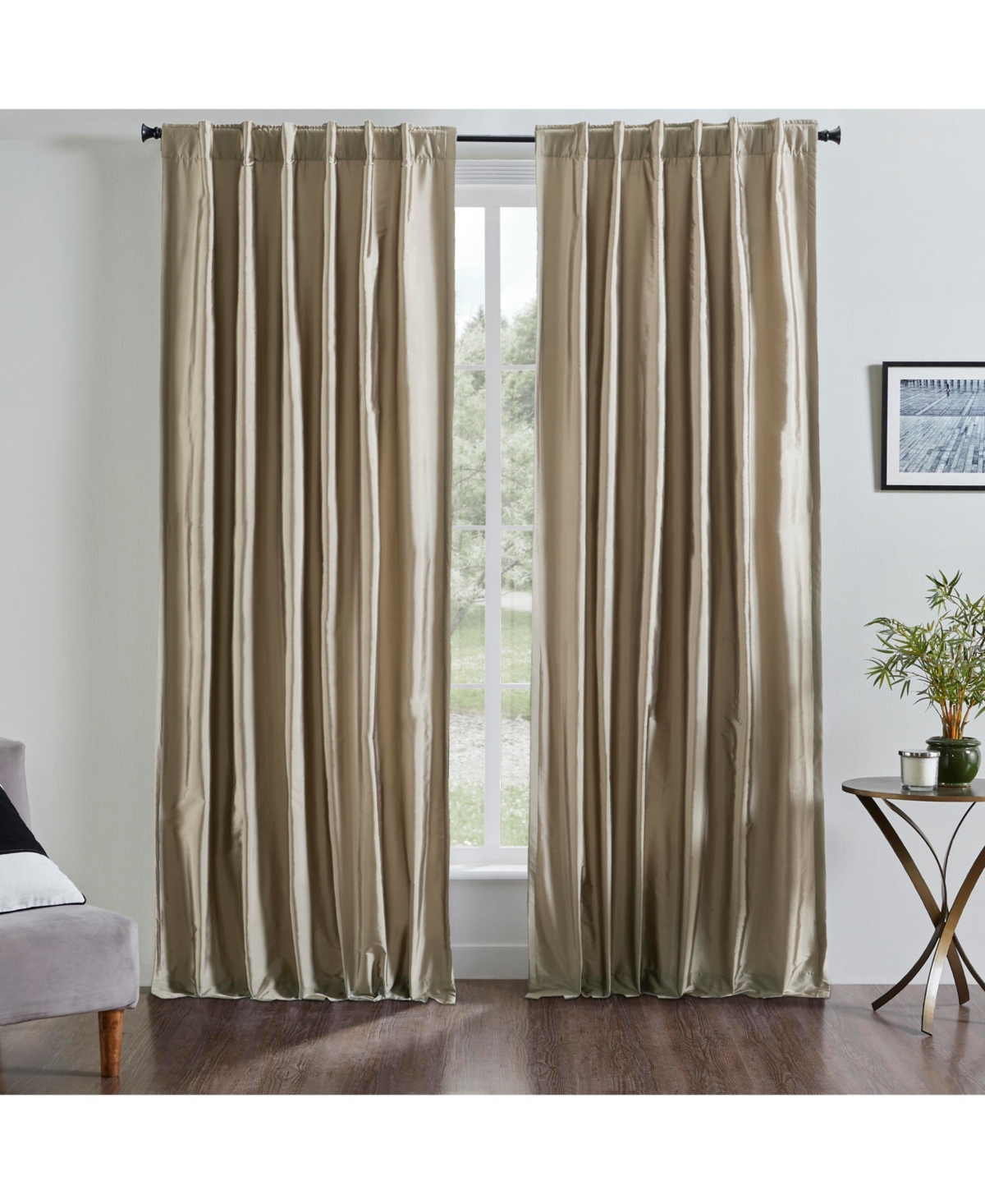 Click here for Ihi Home Valencia Faux Silk Taffeta Curtain Panel... prices