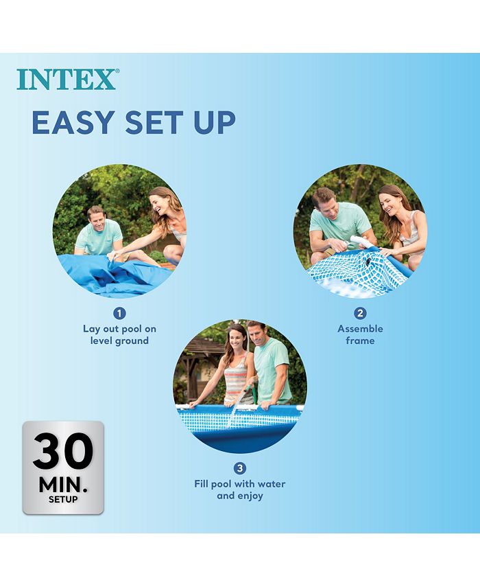 Intex 86" x 23" Rectangular Frame Above Ground Outdoor Splash Swimming ...