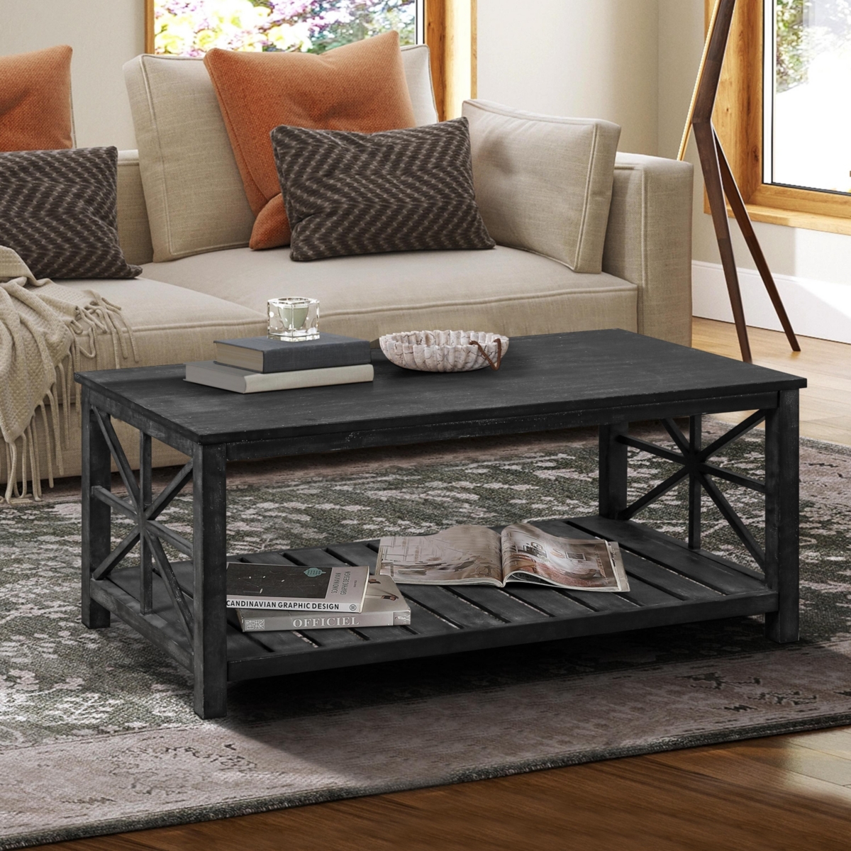 Click here for Streamdale Antique Coffee Table with Shelving - An... prices