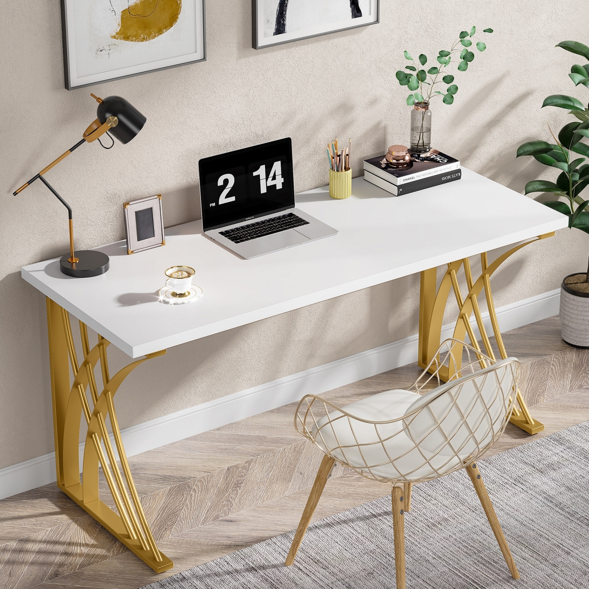 Click here for Tribesigns 55 Large Modern Computer Desk  White &... prices