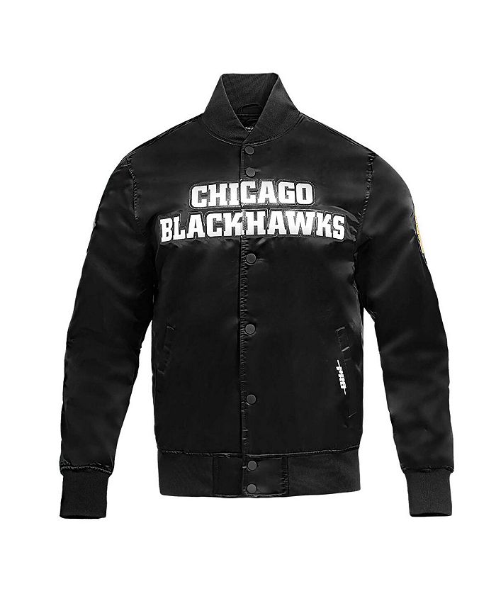 Pro Standard Men's Black Chicago Blackhawks Classic Satin Full-Snap ...