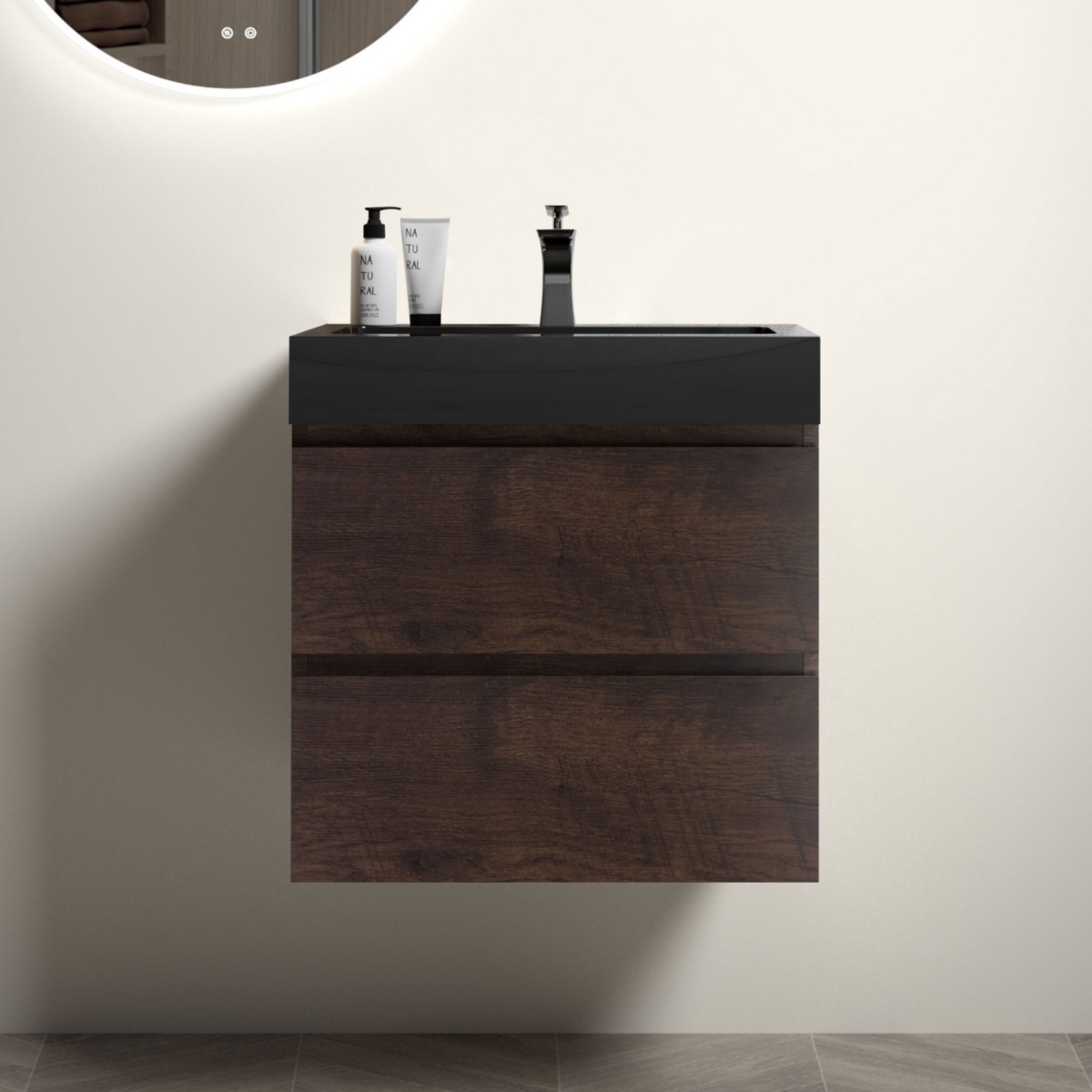 Click here for 24" Rosewood Vanity w/ Sink & Storage - Walnu... prices