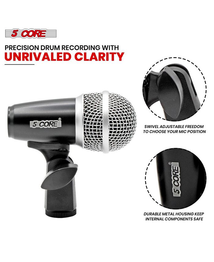 5 Core Conga Mic Cardioid Dynamic XLR Microphone For Kick Drum Snare ...