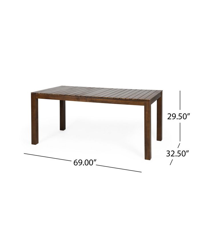 Simplie Fun Rustic Acacia Wood Slat Dining Table - Macy's