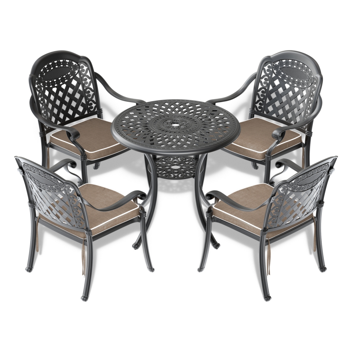 Click here for Streamdale 5-Piece Cast Aluminum Patio Set with Cu... prices