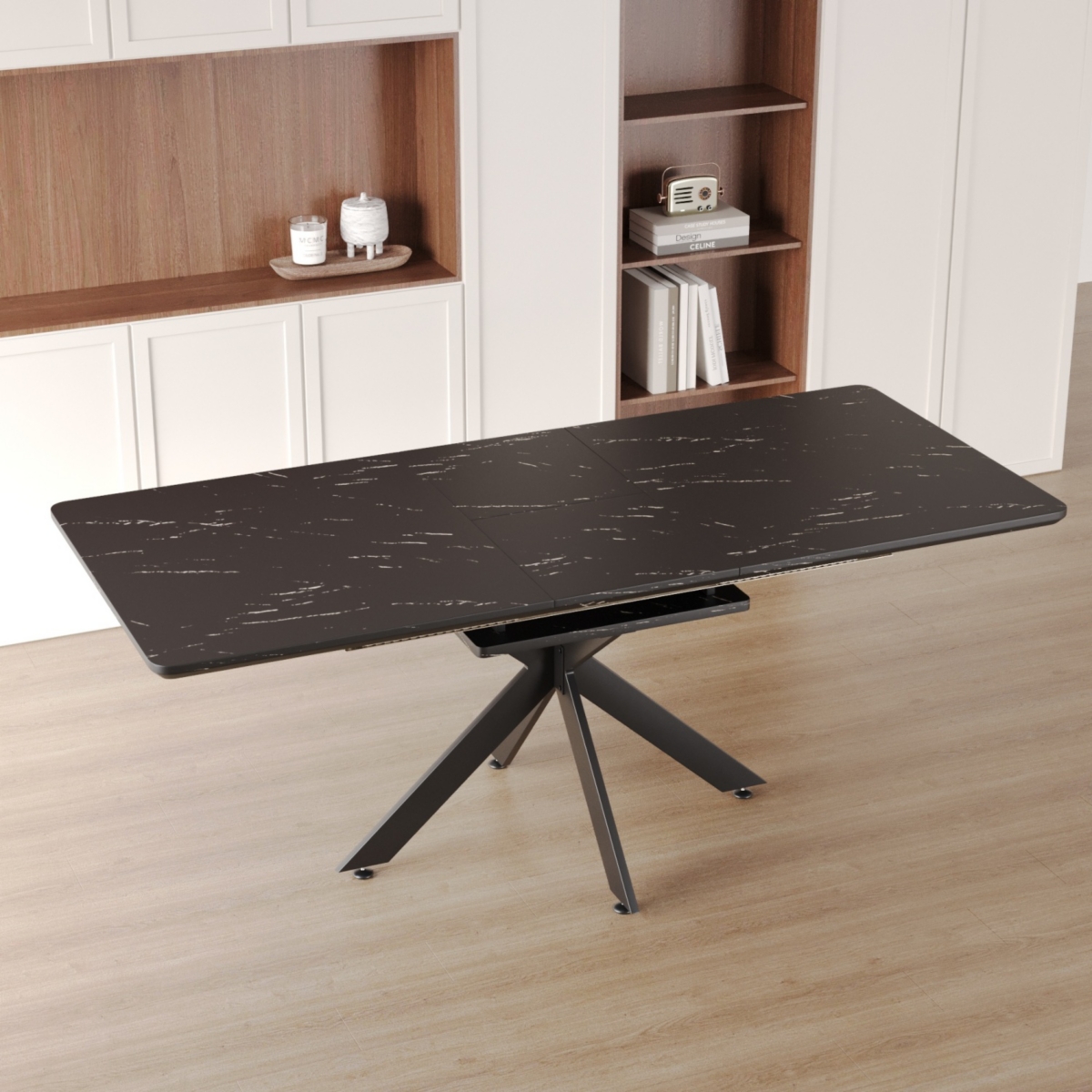 Click here for Streamdale Furniture Extendable Black Dining Table... prices