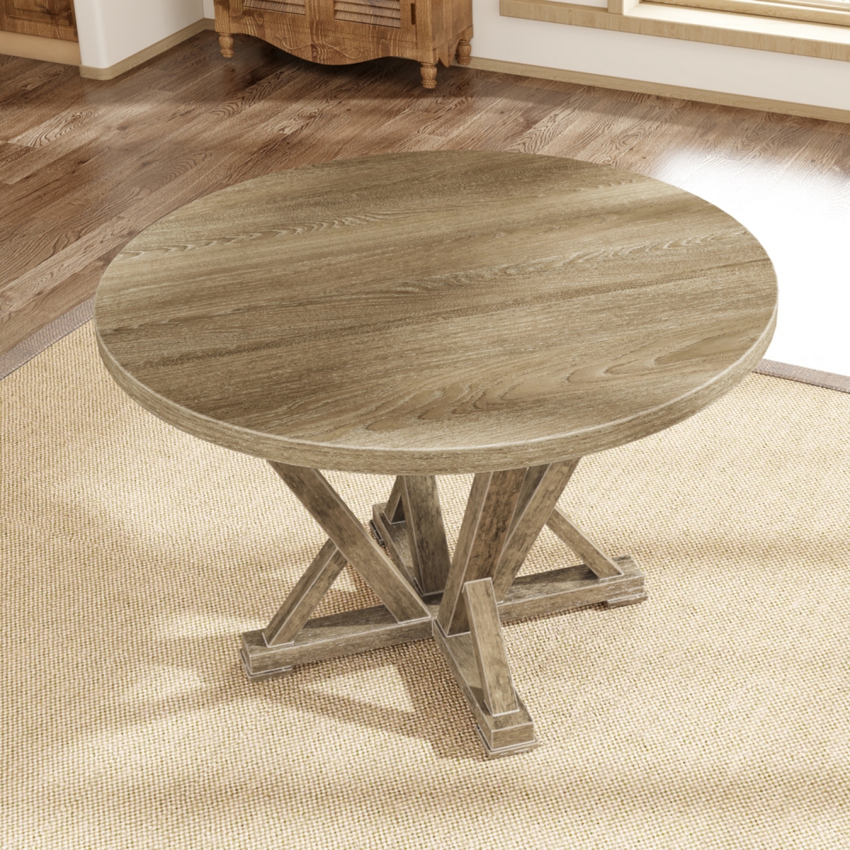 Click here for Simplie Fun Modern Farmhouse Round Dining Table  4... prices