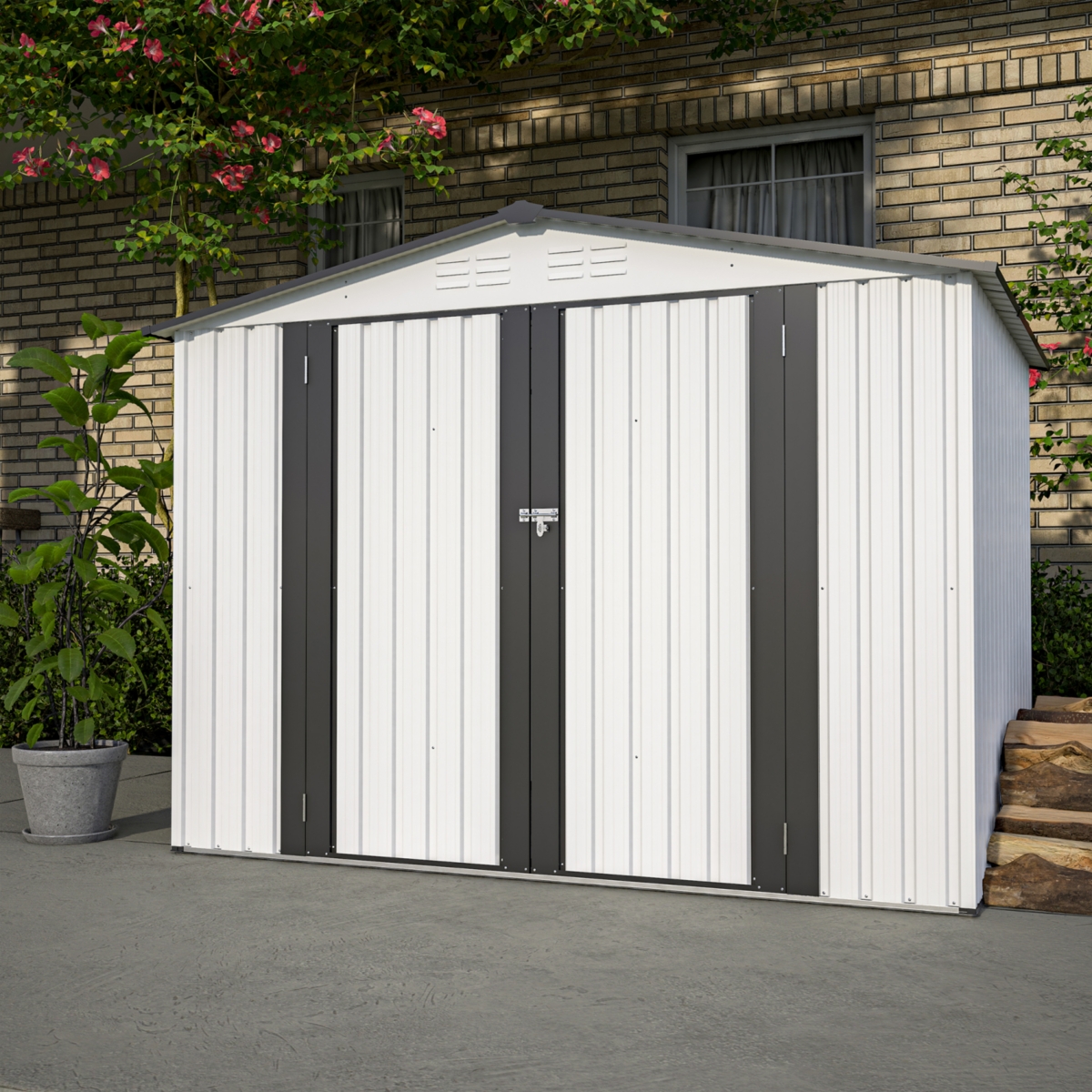 Click here for Streamdale 8 x 6 Ft All-Weather Metal Storage Shed... prices