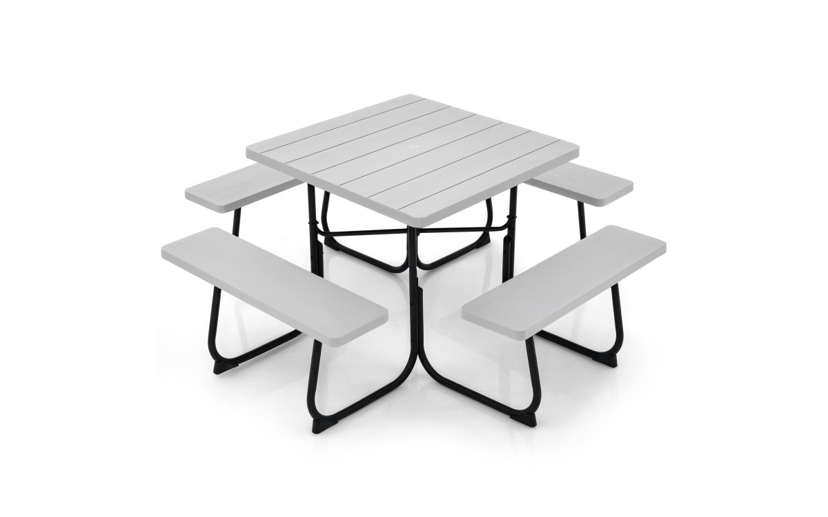 Click here for Slickblue Outdoor Picnic Table with 4 Benches and... prices