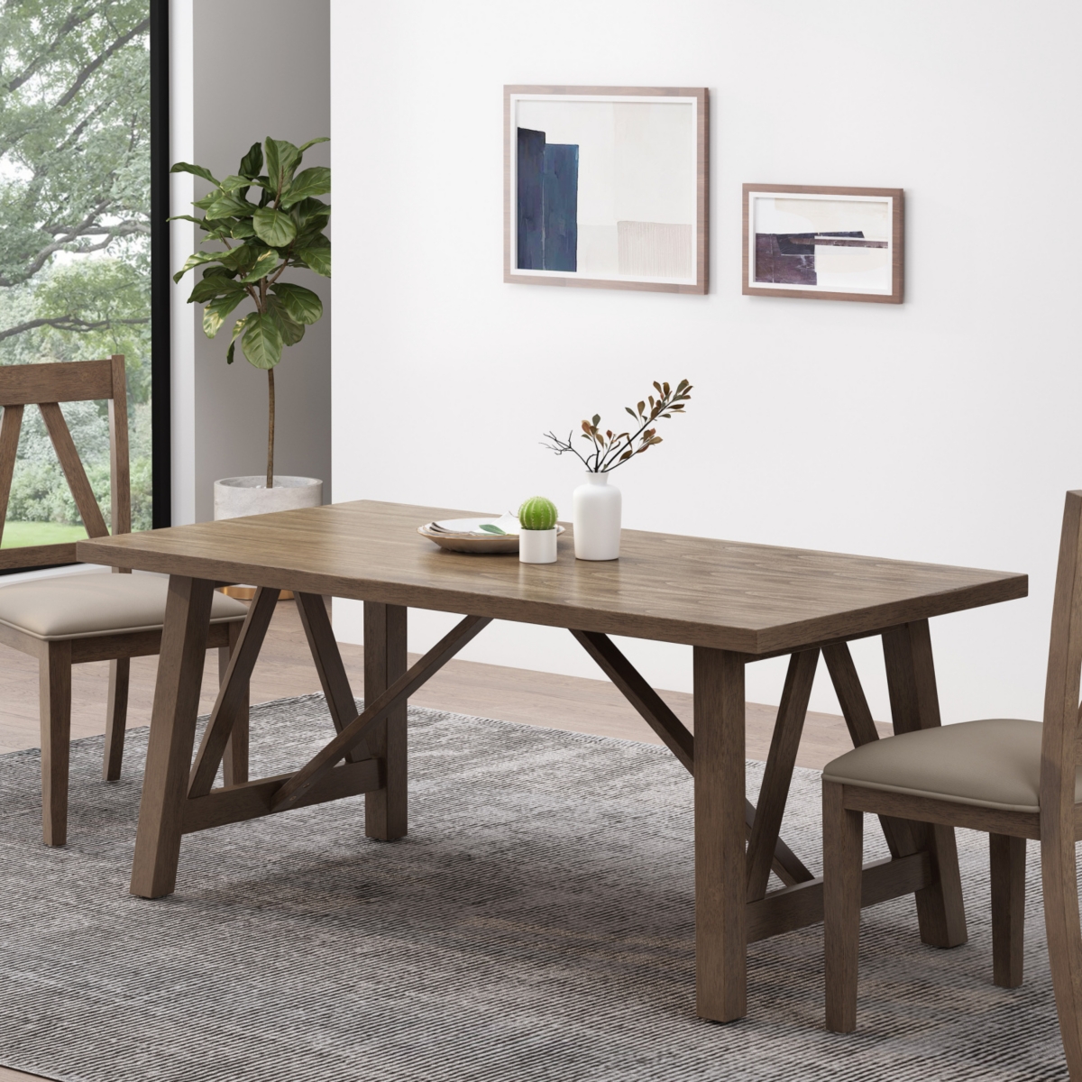 Click here for Streamdale Farmhouse Style Dining Table With Rubbe... prices