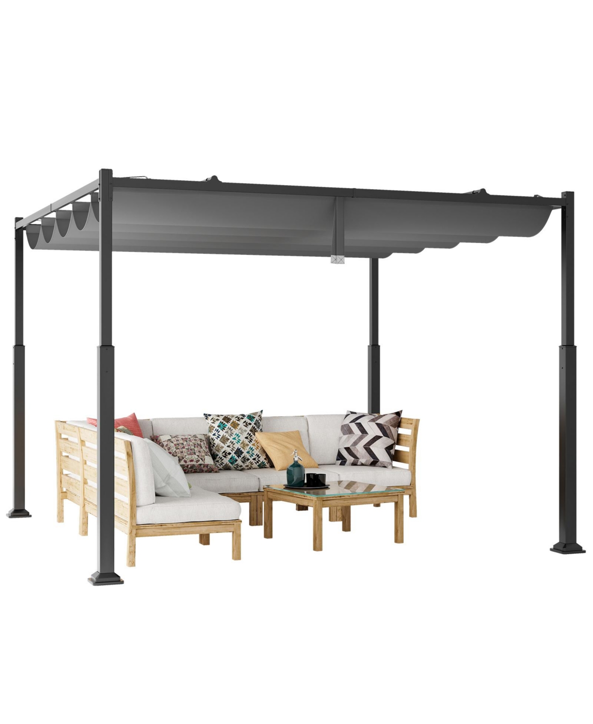 Click here for Slickblue 10 x 10 Feet Outdoor Pergola with Retrac... prices