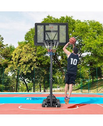 Costway Portable Basketball Hoop 11-Level Height Adjustable Basketball ...