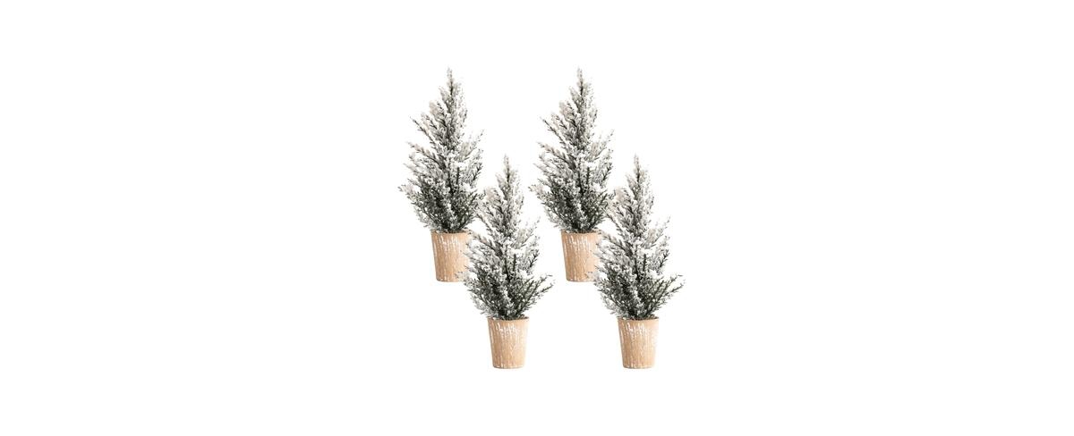 Click here for Seasonal Potted Snowy Pine Tree Bundle - Set of 4... prices