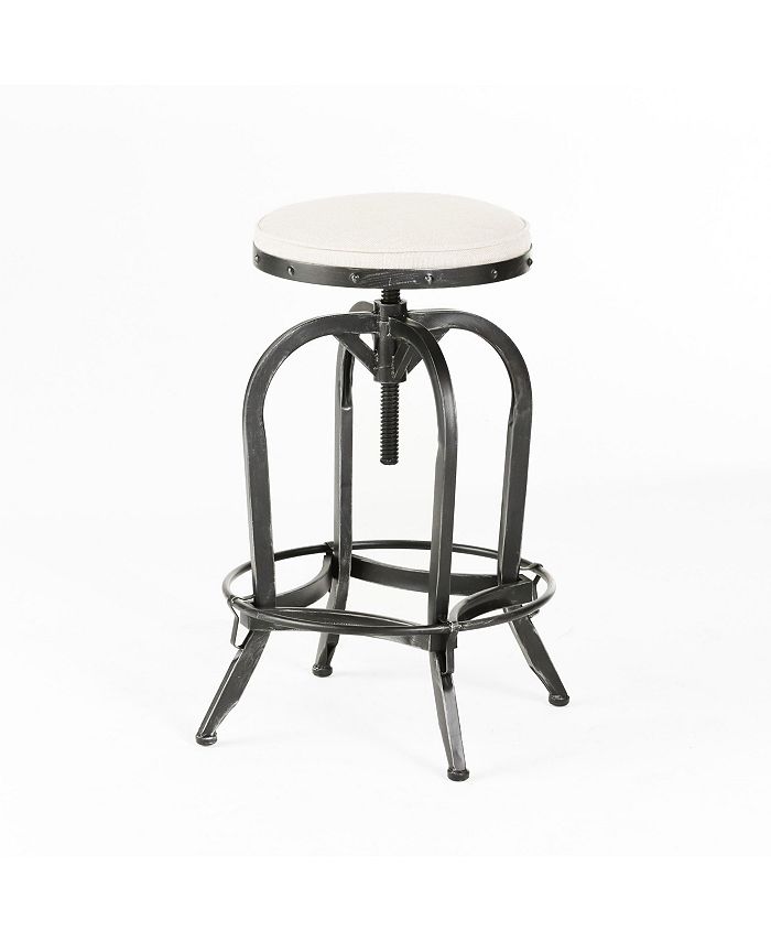 Simplie Fun Adjustable Swivel Bar Stool with Antique-Stained Iron Base ...