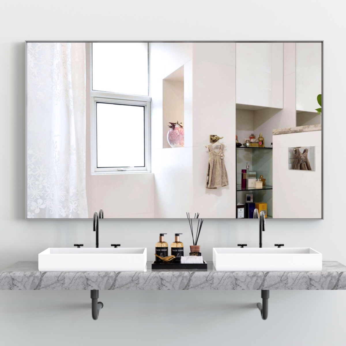 Click here for 60x36" Oversized Rectangle Mirror with Remova... prices