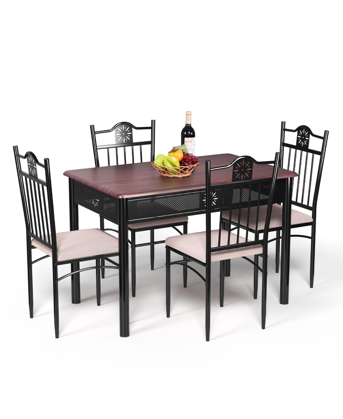 Click here for Sugift 5 Pieces Dining Set Wood Metal Table and 4... prices