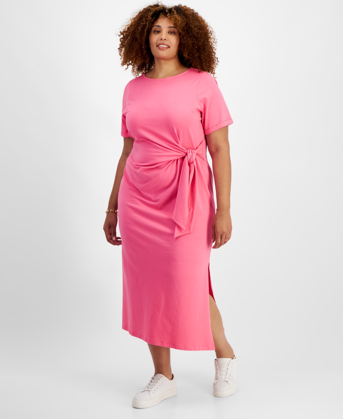 Click here for On 34th Trendy Plus Size Side-Tie Knit Midi Dress... prices