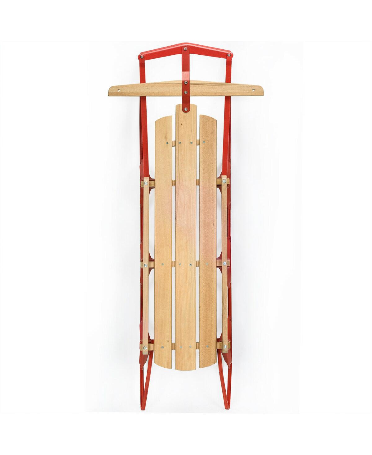 Click here for Givimo 54 Inch Kids Wooden Snow Sled with Metal Ru... prices