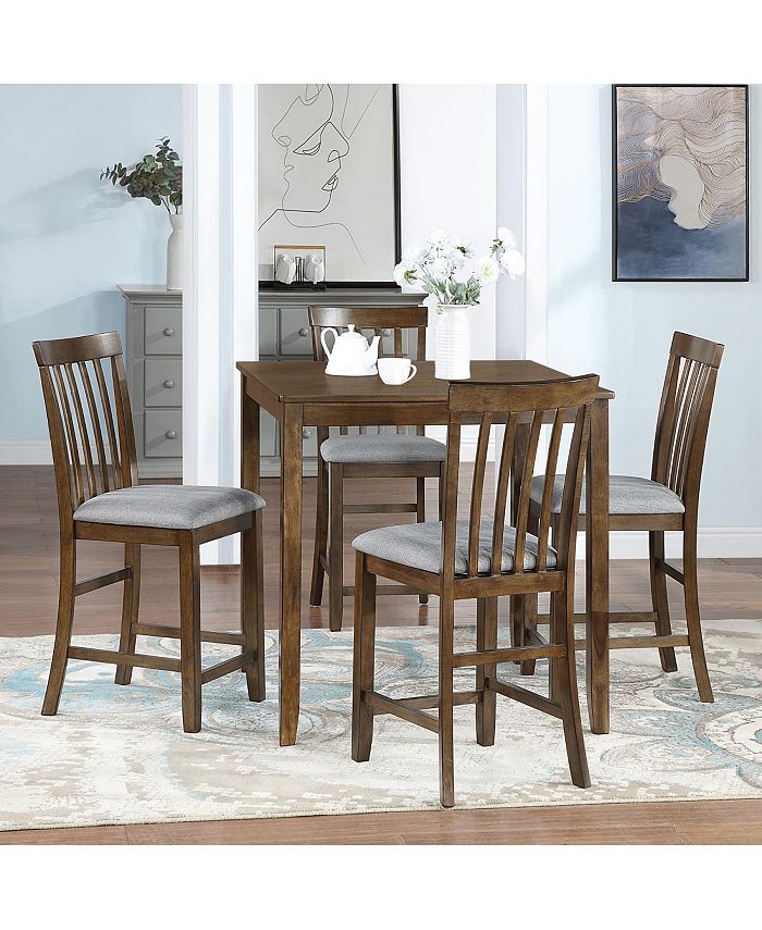 Simplie Fun Wooden Dining Square Table, Kitchen Table For Small Space ...
