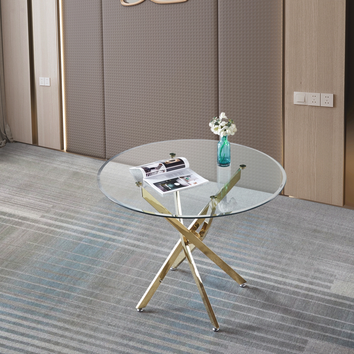 Click here for Simplie Fun Ultramodern Round Glass Dining Table f... prices