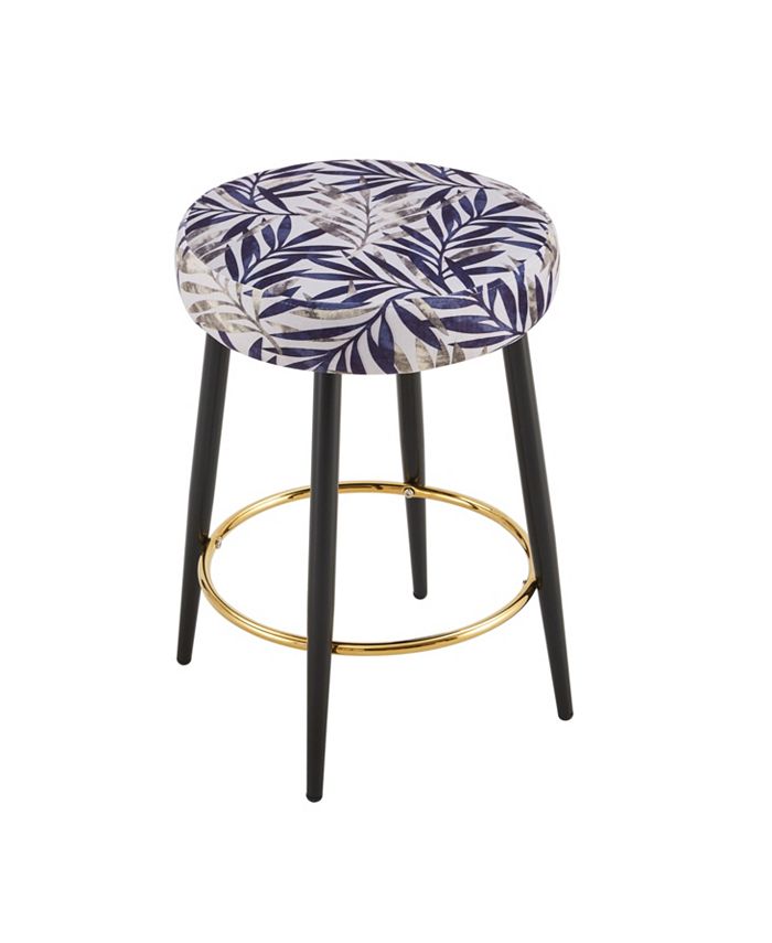 Simplie Fun Minimalist Bar Stool with Golden Footrest & Comfortable ...