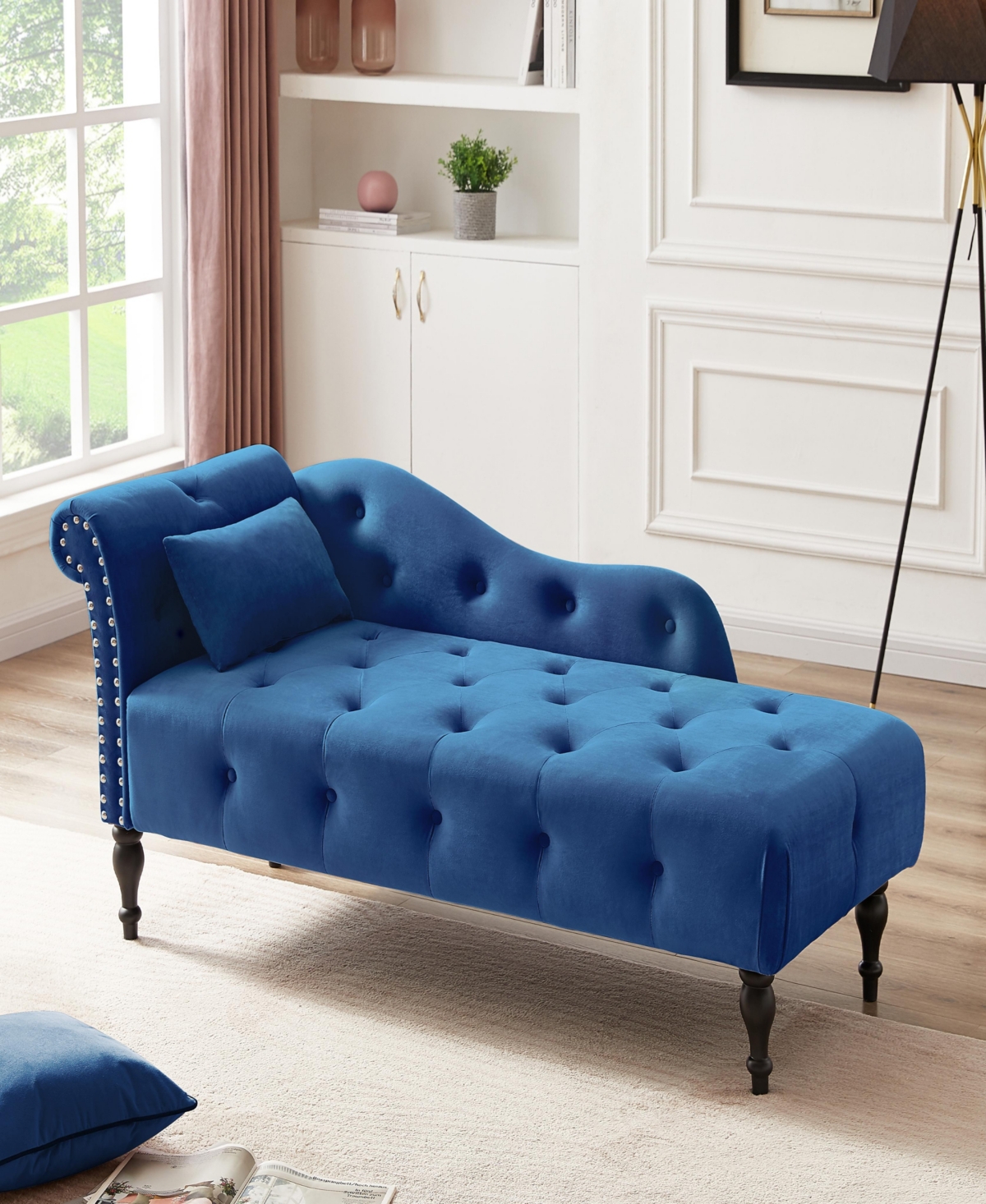 Click here for Simplie Fun Elegant Velvet Chaise Lounge with Tuft... prices