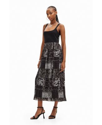 Desigual Women's Pleated combination midi dress - Macy's