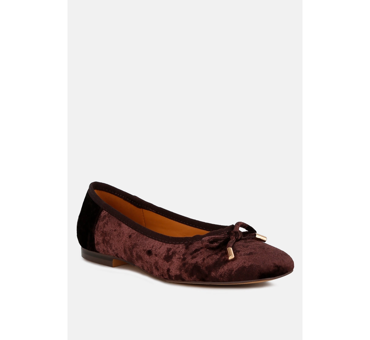 Click here for Buckrose Velvet Bow Ballerinas - Brown prices