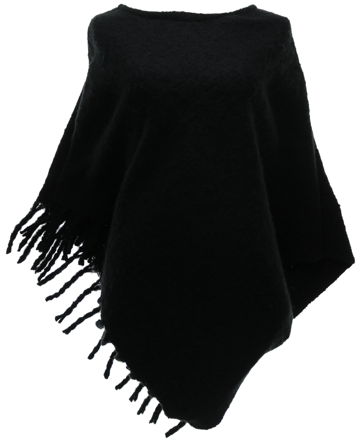 Click here for Fraas Womens Boucle Fringe-Trim Poncho - Black prices
