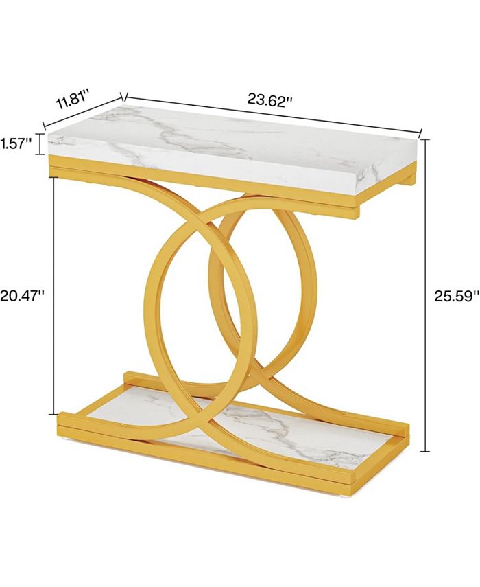Tribesigns Modern Side Table, Rectangle End Table Narrow Sofa End Table ...