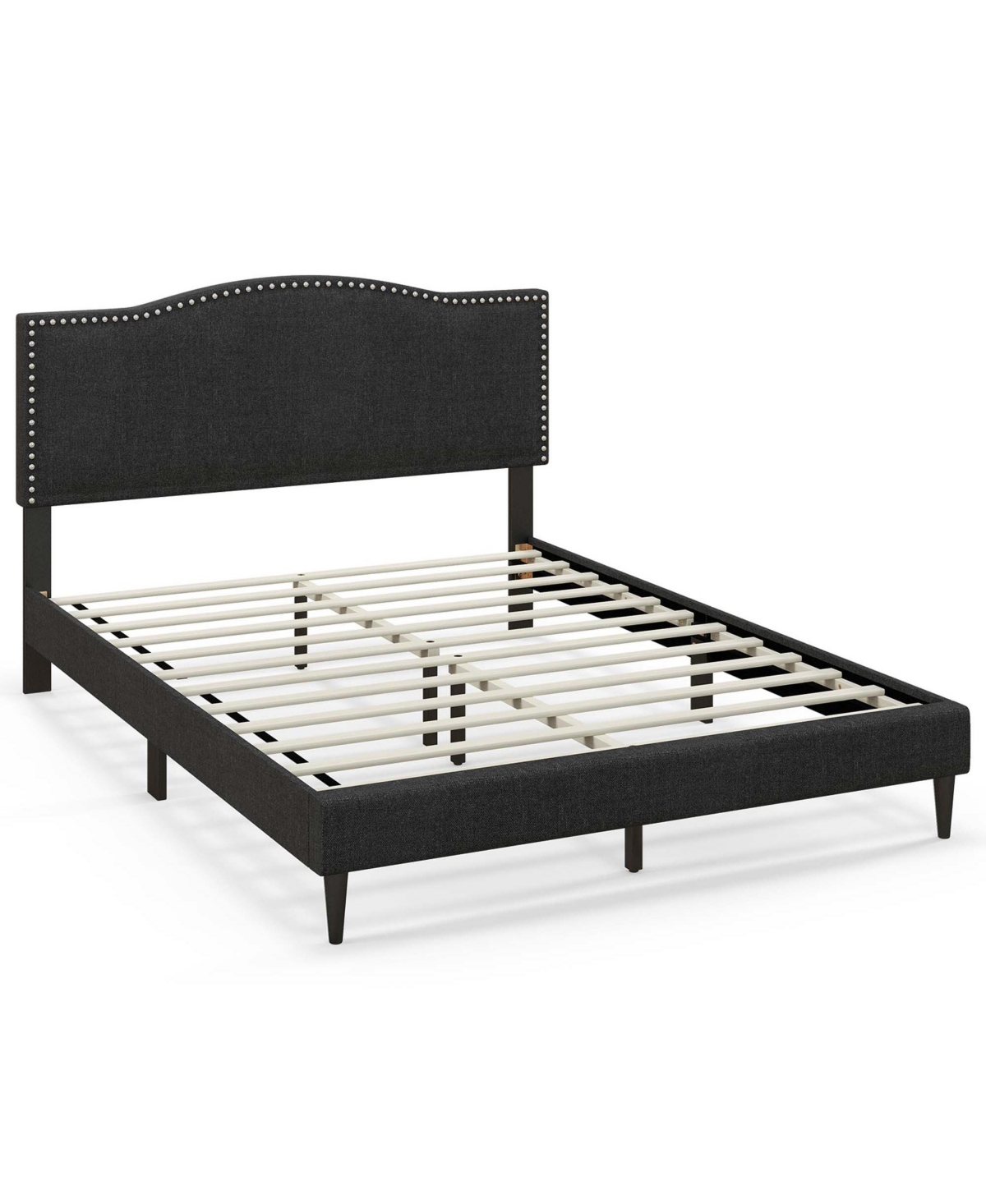Click here for Queen Size Upholstered Bed Frame with Nailhead Tri... prices