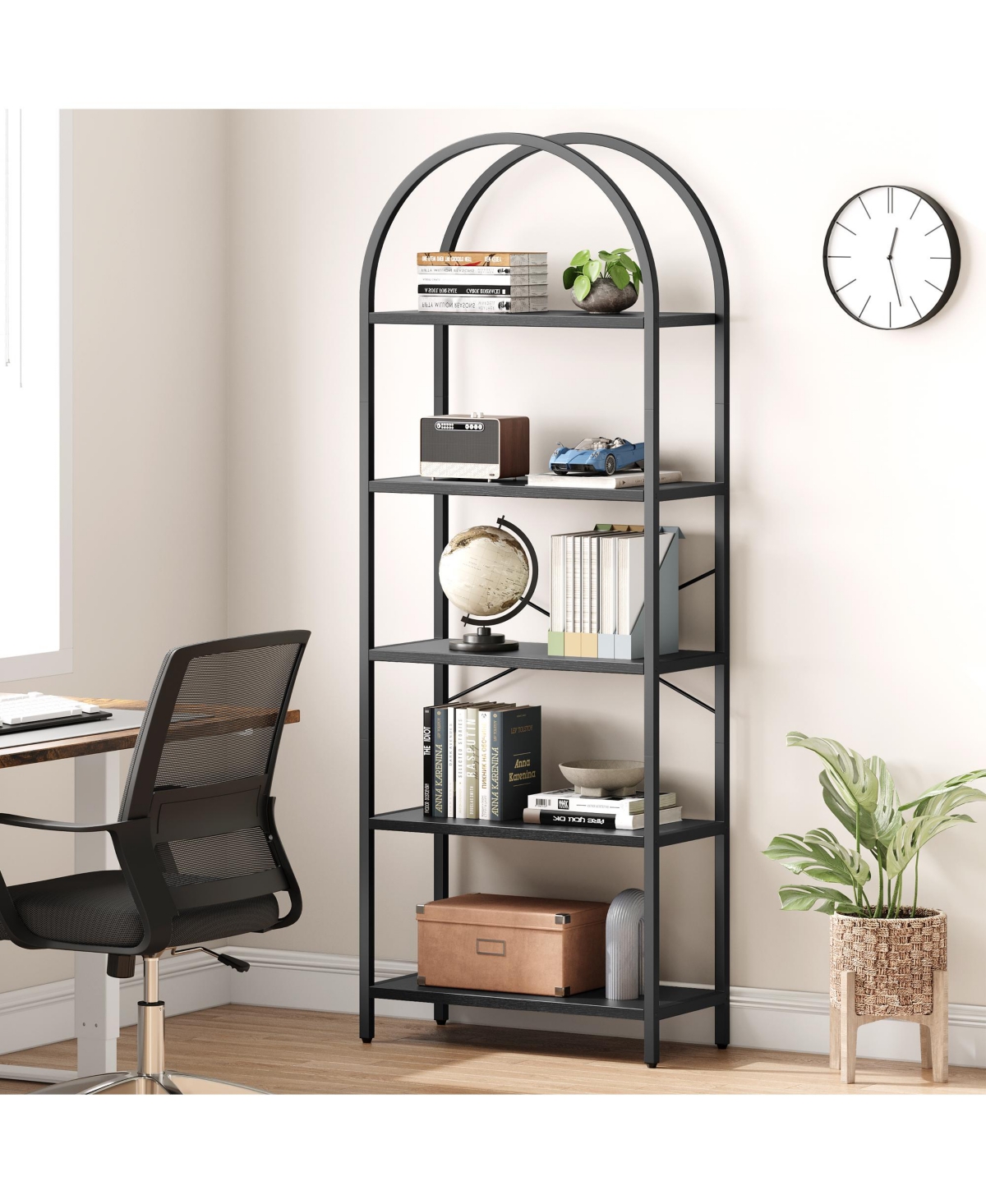 Click here for gaomon Arched bookshelf - Black prices