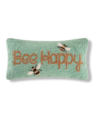 C&F Home Spring "Bee Happy" Bumble Bee Garden Hooked Mini Accent Pillow ...