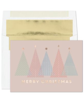 Masterpiece Studios Pastel Geometric Treeline Holiday Boxed Cards - Macy's