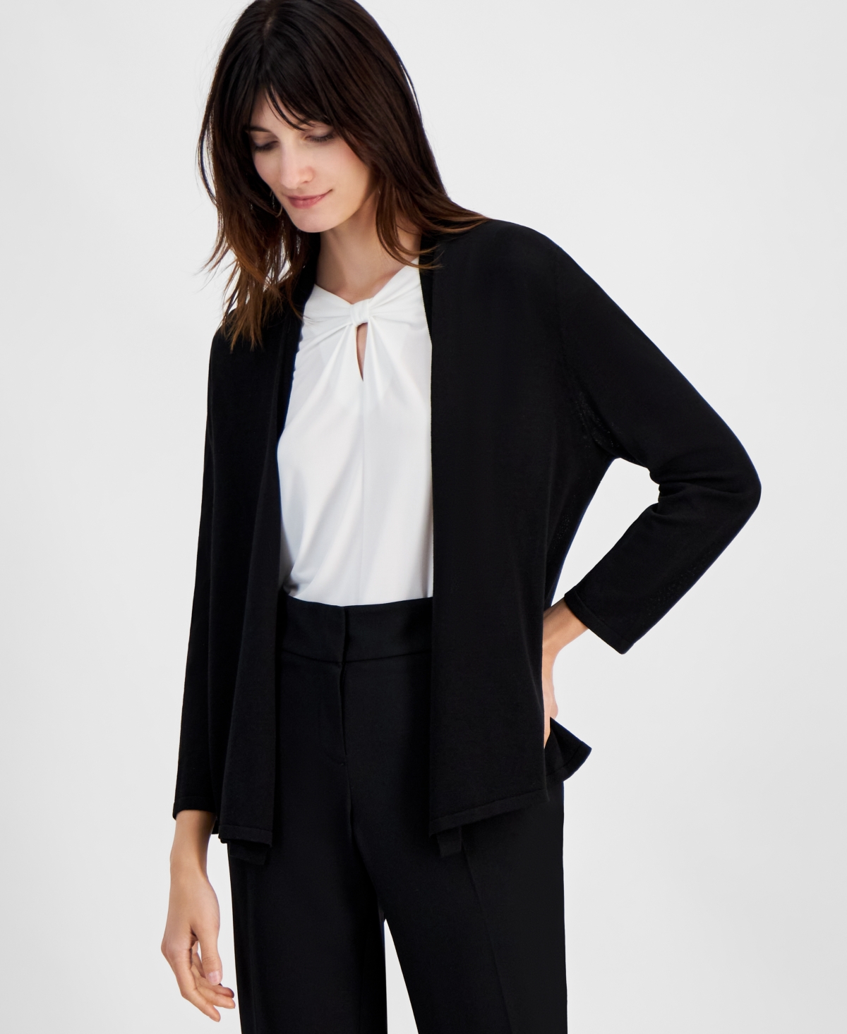 Click here for Kasper Womens Long Sleeve Cardigan Sweater  Regula... prices