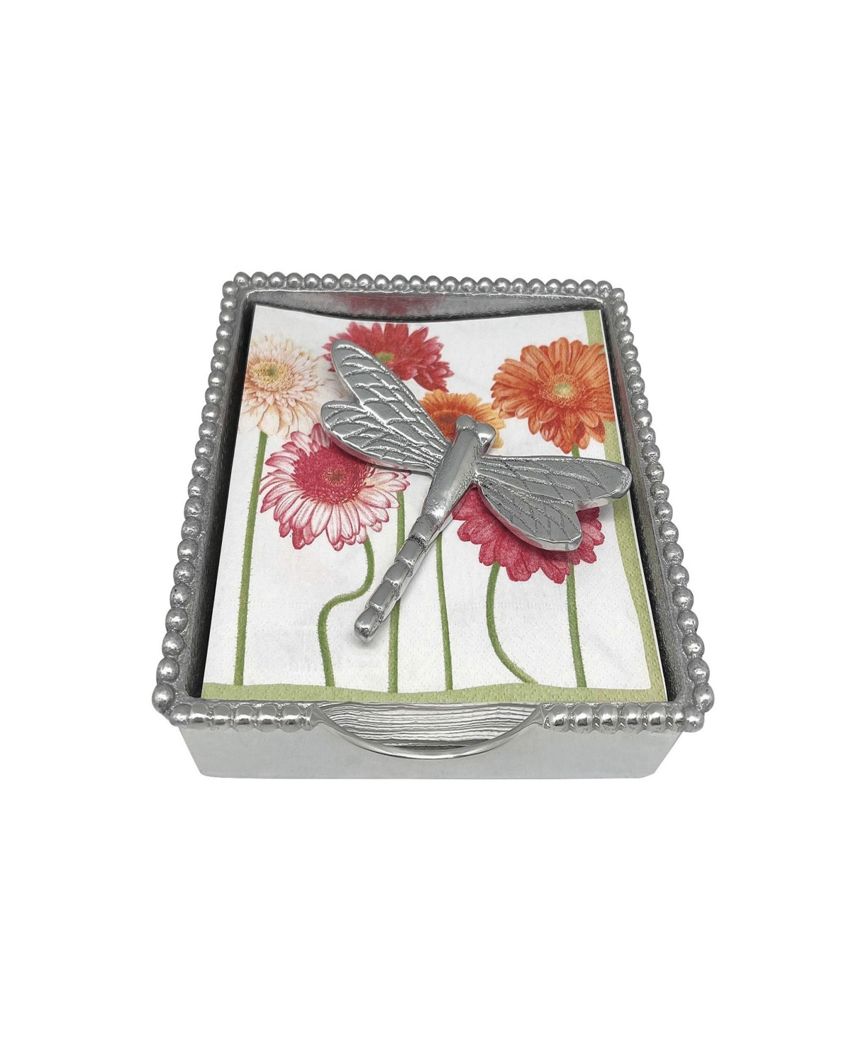 Click here for Mariposa Dragonfly Beaded Napkin Box Set - Silver prices