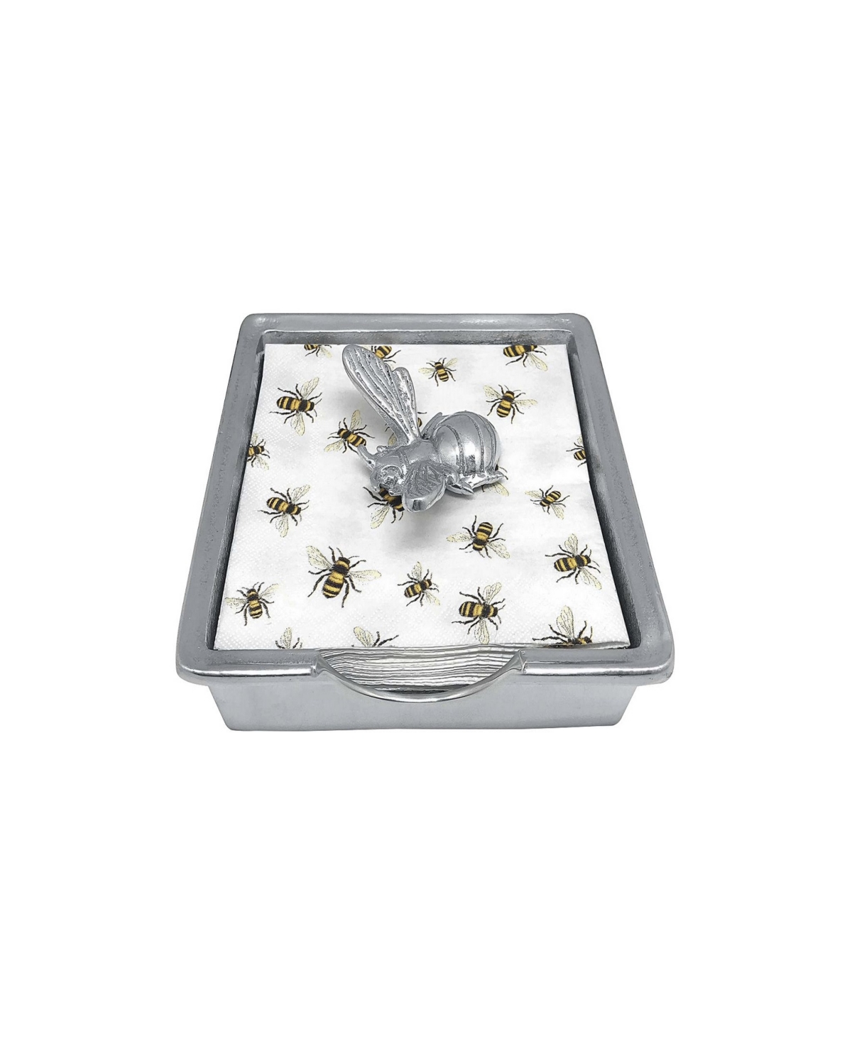 Click here for Mariposa Honeybee Signature Napkin Box Set - Silve... prices