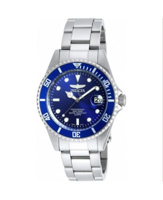 Invicta Men's 9204OB Pro Diver Quartz 3 Hand Blue Dial Watch - Macy's