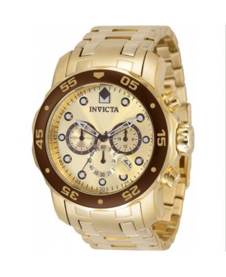 Invicta Men's 36359 Pro Diver Quartz Chronograph Gold Dial - Macy's